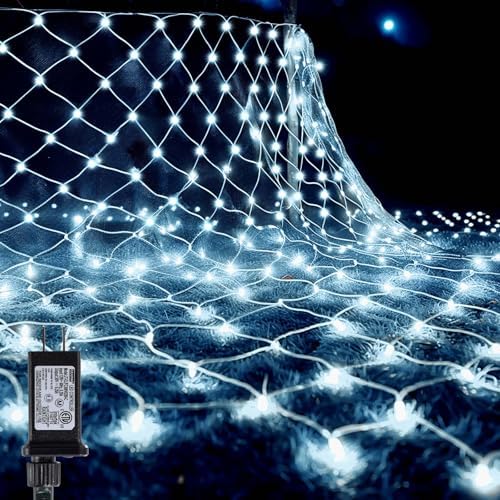 LitHome 21ft x 5ft Christmas Net Lights Outdoor, 360 LED Mesh Fairy ...