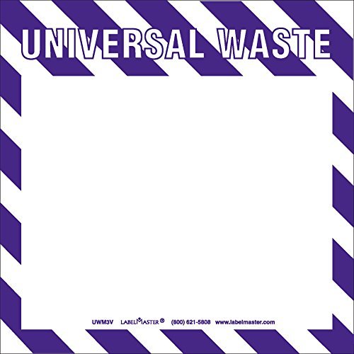 Amazon.com: Labelmaster UWM3V Universal Waste Label, Blank, Stock PVC ...