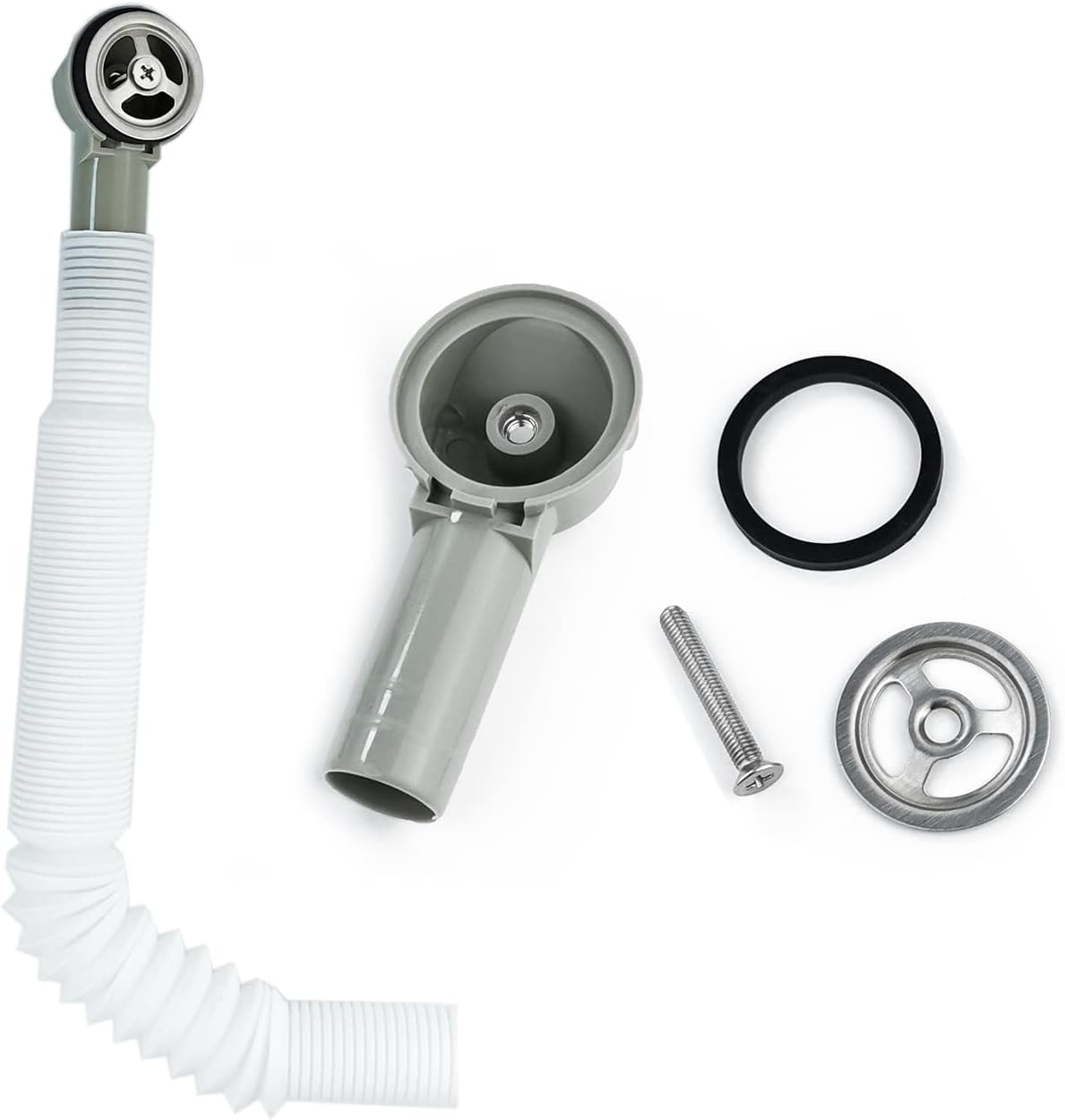 2x Overflow Pipes Overflow Tube For Sink Extendible Square Interface Size 75x40mm Tube
