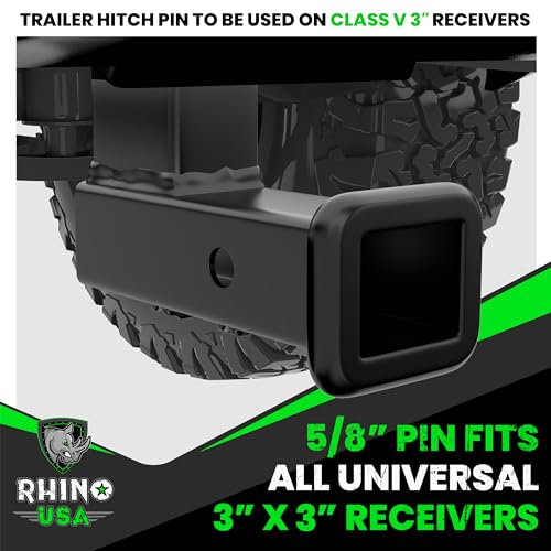 Snapklik.com : Rhino USA 3 Trailer Hitch Lock - Patented 5/8 Locking ...