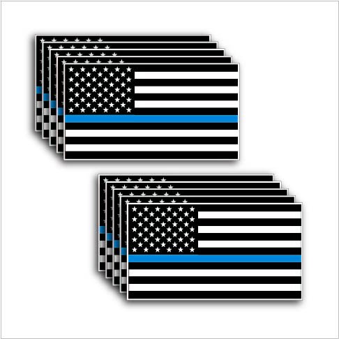 10 Pack of Thin Blue Line Stickers to Show Support for Our Men and ...