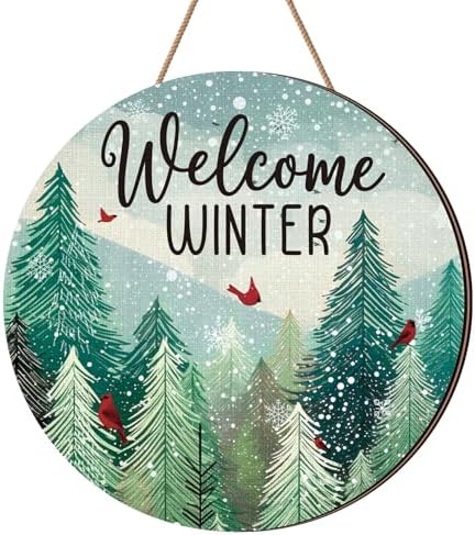 Amazon.com: Deroro Winter Welcome Sign for Front Door Decor, Winter ...