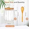 Amazon.com: Pinkunn Set of 4 Glass Stripe Jar Glass with Bamboo Spoons ...