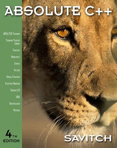 Amazon.com: Absolute C++ (4th Edition): 9780136083818: Savitch, Walter ...