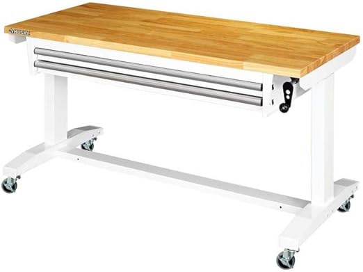 Amazon.com: Husky 52 in. Adjustable Height Work Table with 2-Drawers in ...