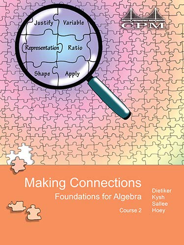 CPM Making Connections Foundations for Algebra Course 1 Course 2 Extra ...