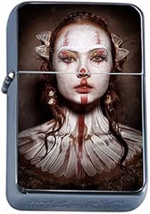 Amazon.com: Evil Clowns Scary Horror Flip Top Oil Lighter S10 Smoking ...