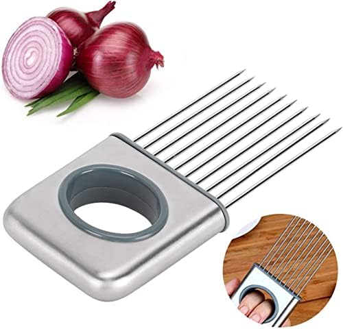 Amazon.com: Stainless Steel Onion Holder for Slicing,Onion Slicer ...