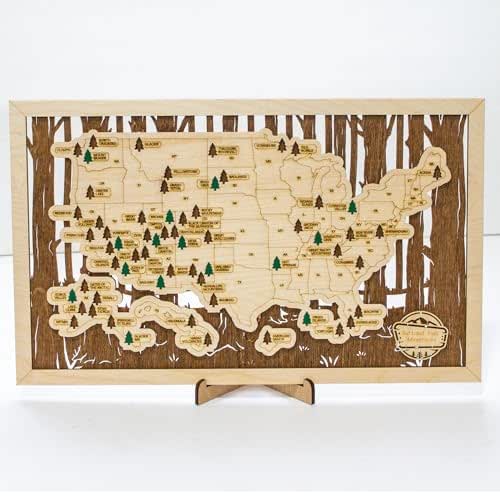 Amazon.com: National Park Map, National Park Sign, Wooden, Gift, US ...