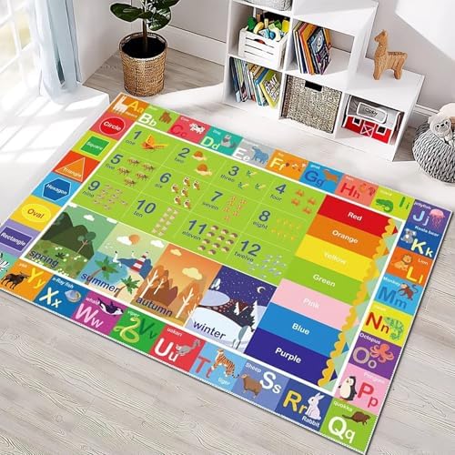 Amazon.com: AKASISRUG Kids Rug for Playroom, ABC Alphabet, Month ...