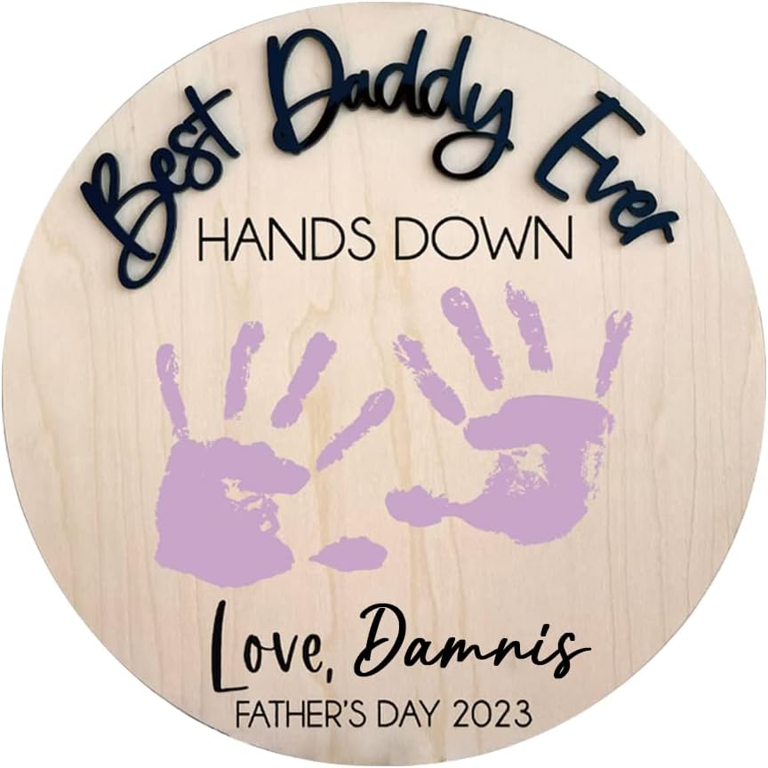 Amazon.com: DIY Handprint Gift for Dad - Custom Best Dad Ever Hands ...