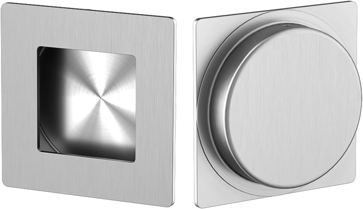 Bestgle 4pcs Stainless Steel Flush Pull Handles, Closet Knob(Recessed ...