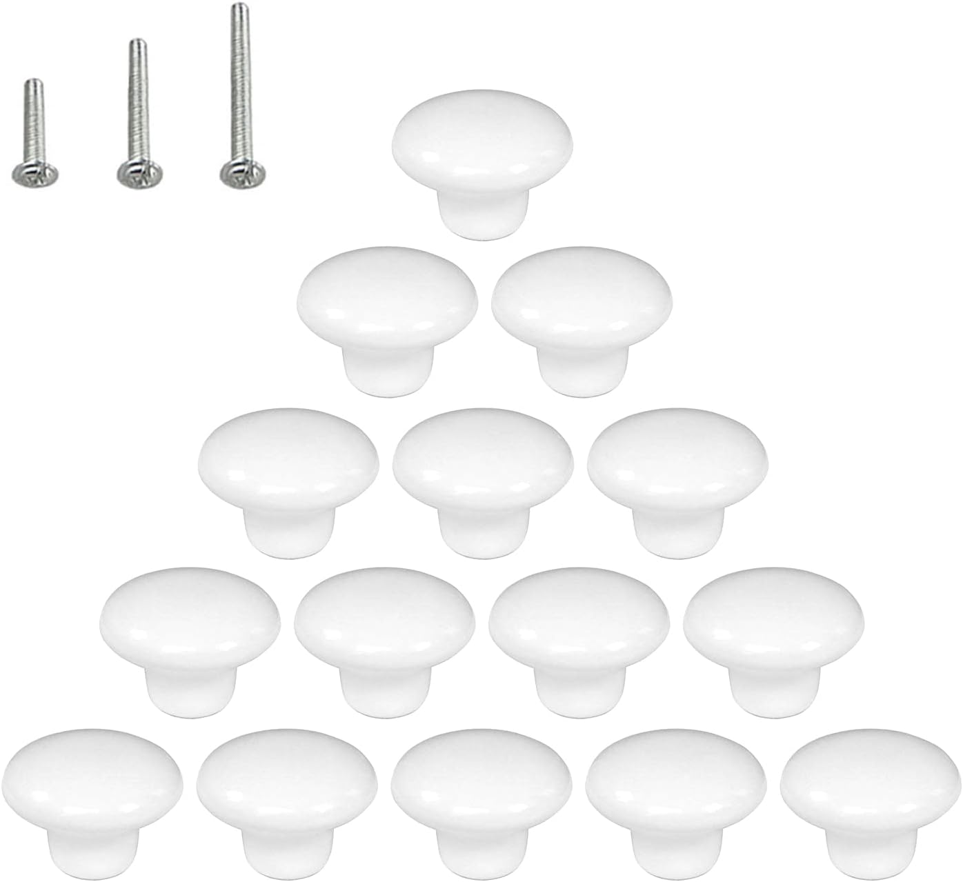 MAHIONG 20 Pack White Ceramic Cabinet Knobs, Vintage Round Ceramic ...