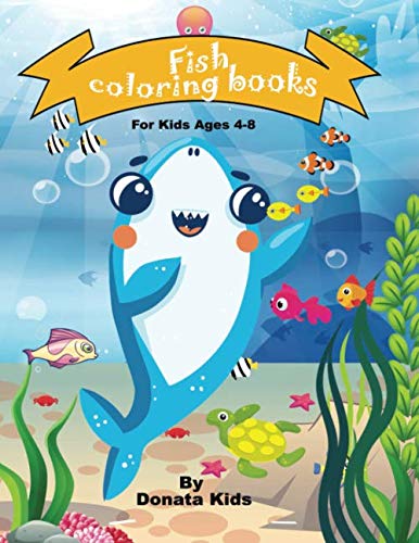 Amazon.co.jp: Fish coloring books for kids ages 4-8: 60 fun coloring ...