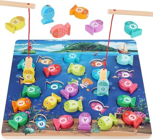 Buy Tiny Toys Magnetic Fishing Game for Toddlers, Alphabet Fishing ...