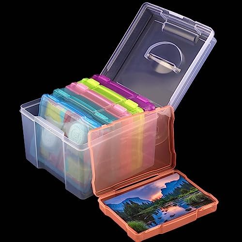 PINGEUI 5x7 Inch Photo Storage Boxes, Multi Color Photo Case 6 Inner ...
