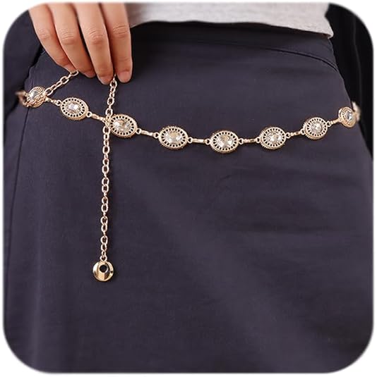 Amazon.com: MODRSA Gold Belt Chain Belt for Women Dress Gold Waist ...
