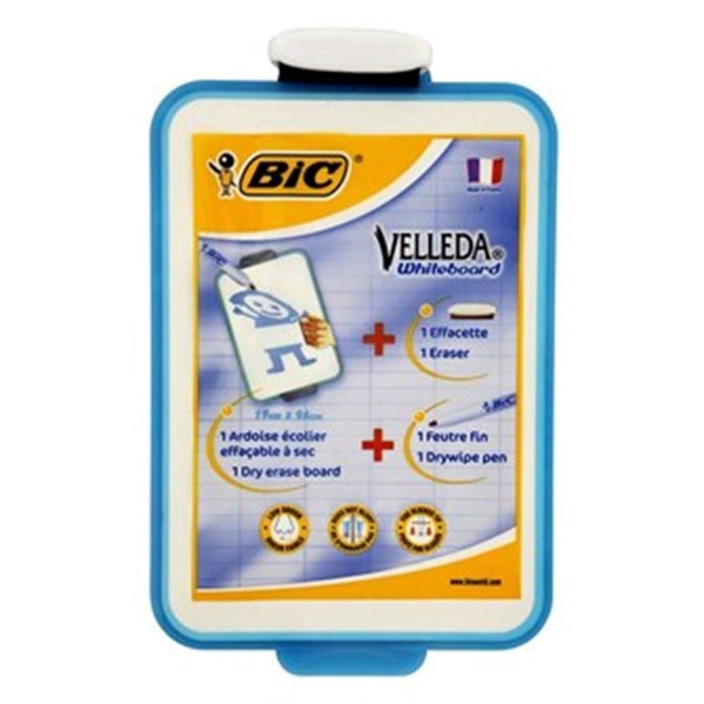 BIC Velleda Double-Sided Dry Erase Whiteboard - 19 x 26 cm with Blue ...