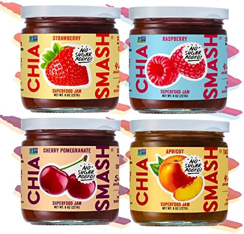 Amazon.com: Chia Smash Jam, Variety Adventure 4-Pack | No Sugar Added ...