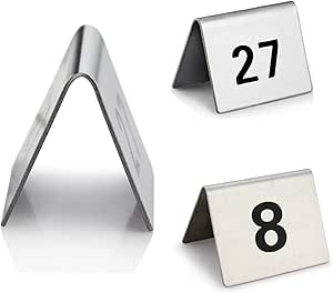 Amazon.com: Restaurant Table Numbers 1-50 1-100 Stainless Steel Tent ...