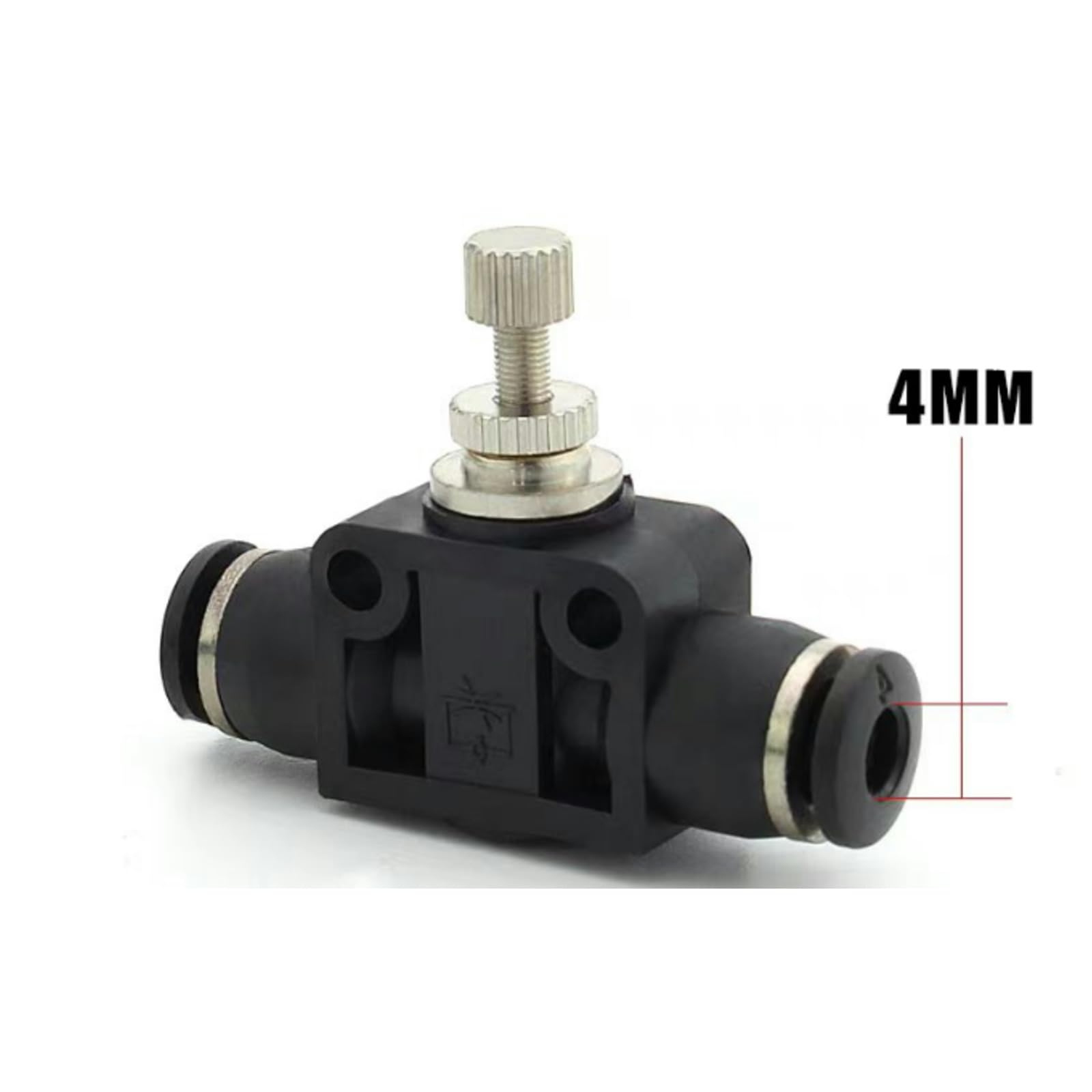 Snapklik.com : 3Pcs Black 4mm Tube OD Air Flow Control Valve,Union ...