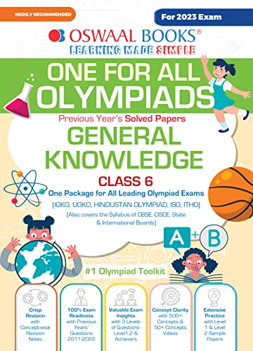 Oswaal One For All Olympiad Previous Years' Solved Papers, Class-6 ...