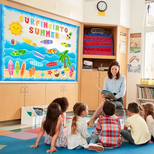 Snapklik.com : 68 Pcs Summer Bulletin Board Decorations Set Summer ...