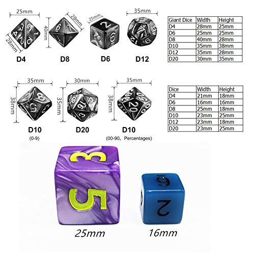 Snapklik.com : Dice- DND Polyhedral Dice Set 25mm Giant Dice For ...