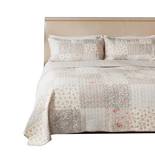 SLPR Walk in The Cotswolds 2-Piece Real Patchwork Cotton Quilt Set (Twin) | with 1 Sham Pre ...