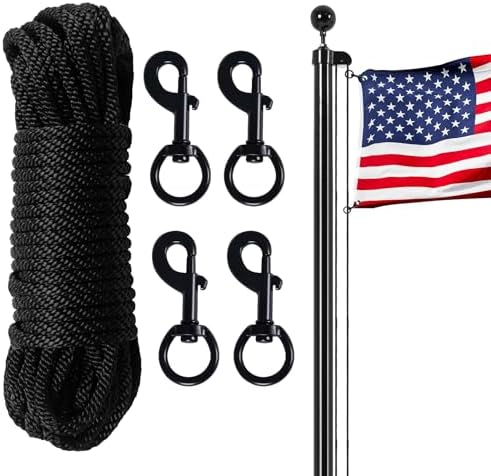 Amazon.com: BMFTRRI Flag Pole Rope Kit 50Ft x 1/4" Diameter Halyard ...