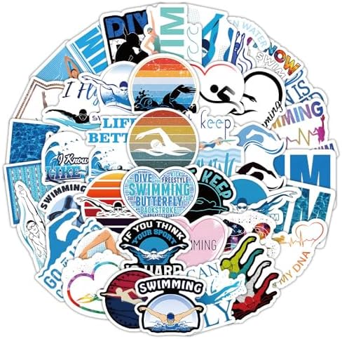 Amazon.com: Love Swimming Stickers, Swimming Sport Stickers Pack, 50PCS ...