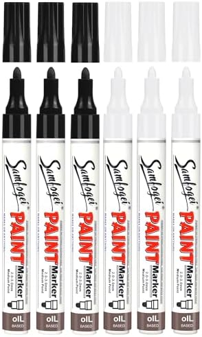 Amazon.com: 6 Pack Black & White Permanent Paint Pens,Two-color Medium ...