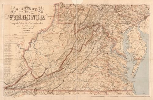 1863 Map of the state of Virginia - Size: 16x24 - Ready to Frame ...