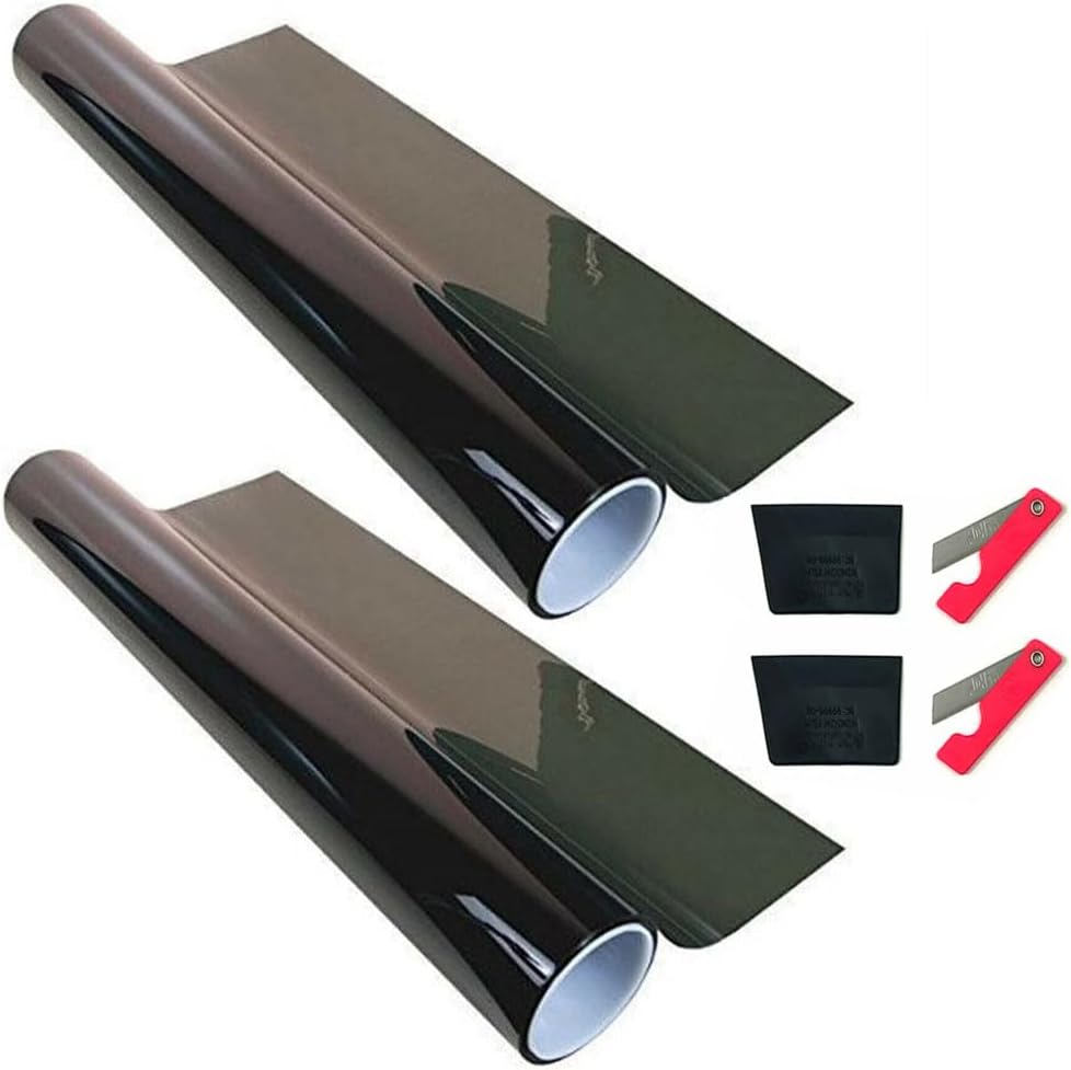 Amazon.com: 2 Rolls 15% Dark Black Window Tint Film - 10ft Privacy ...
