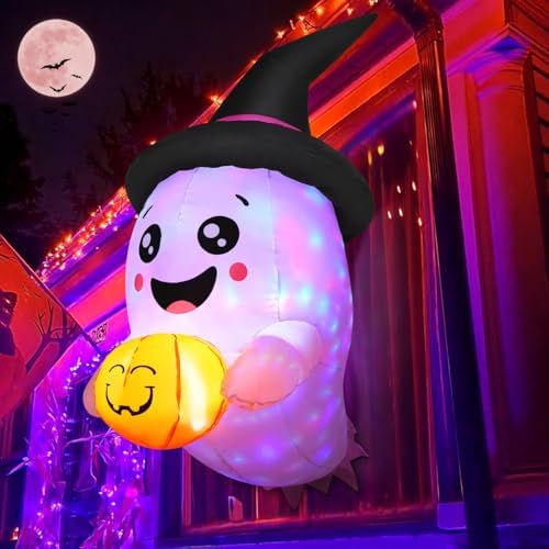 Amazon.com: COMIN 3.6 FT Halloween Inflatables Window Ghost Built-in ...