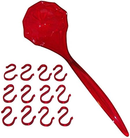Amazon.com | Red Plastic Punch Bowl Ladle & 12 Punch Cup Hooks: Kitchen ...