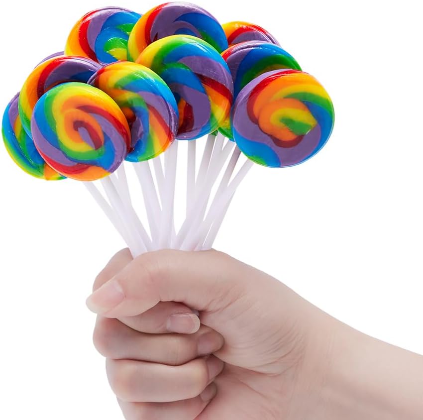 Amazon.com : Twisty Lollipop, Rainbow Twist Lollipops Individually ...