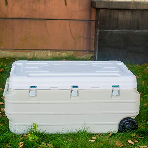 Camping Cooler Box With Roller,portable Ice Chest Box Ice Cube,outdoor ...