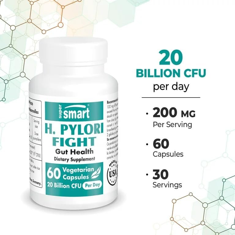 Supersmart – H. Pylori Fight (Natural Treatment) 20 Billion CFU per Day ...