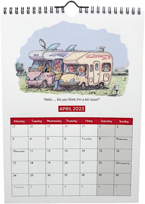 Motorhome Humour Cartoon Funny 2023 Yearly Wall Hanging Calendar ...