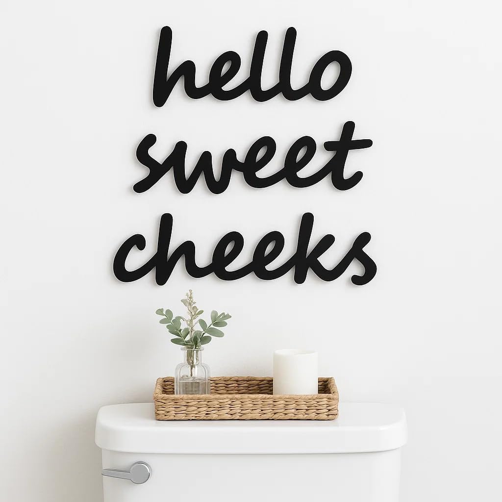 Amazon.com: Hello Sweet Cheeks Wall Decor – Funny Rustic Wooden Sign ...