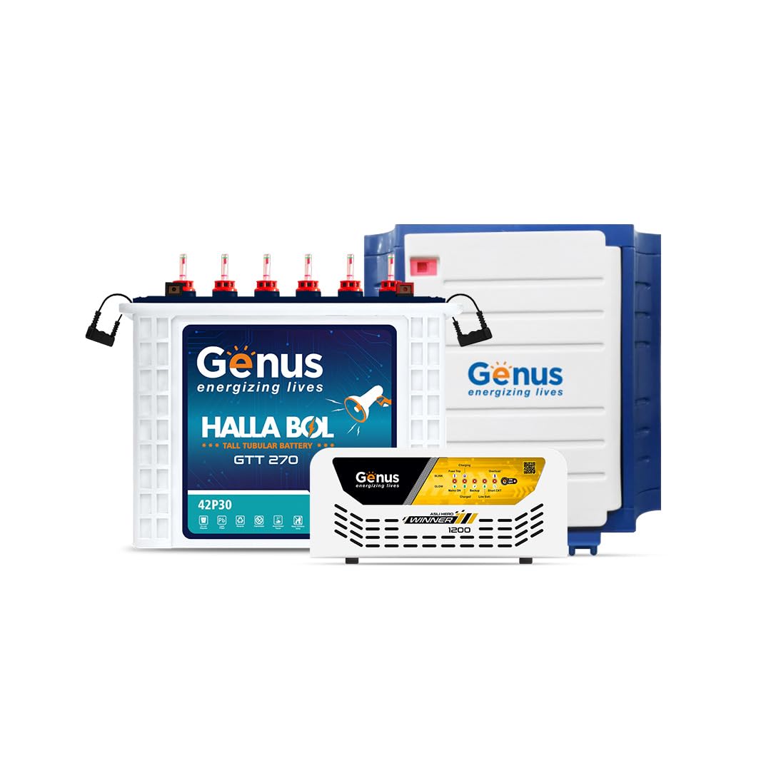 Genus Inverter Battery Combo-Winner 1200 Pure Sine Wave 900Va/12V ...