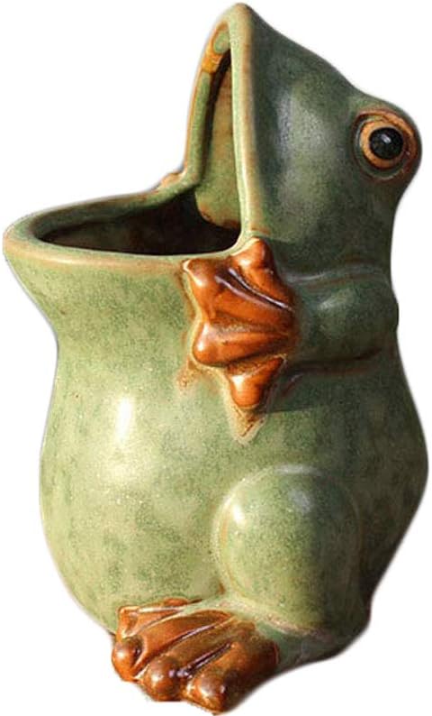 Amazon.com: Creative Co-Op Stoneware Frog, Green Planter : Patio, Lawn ...