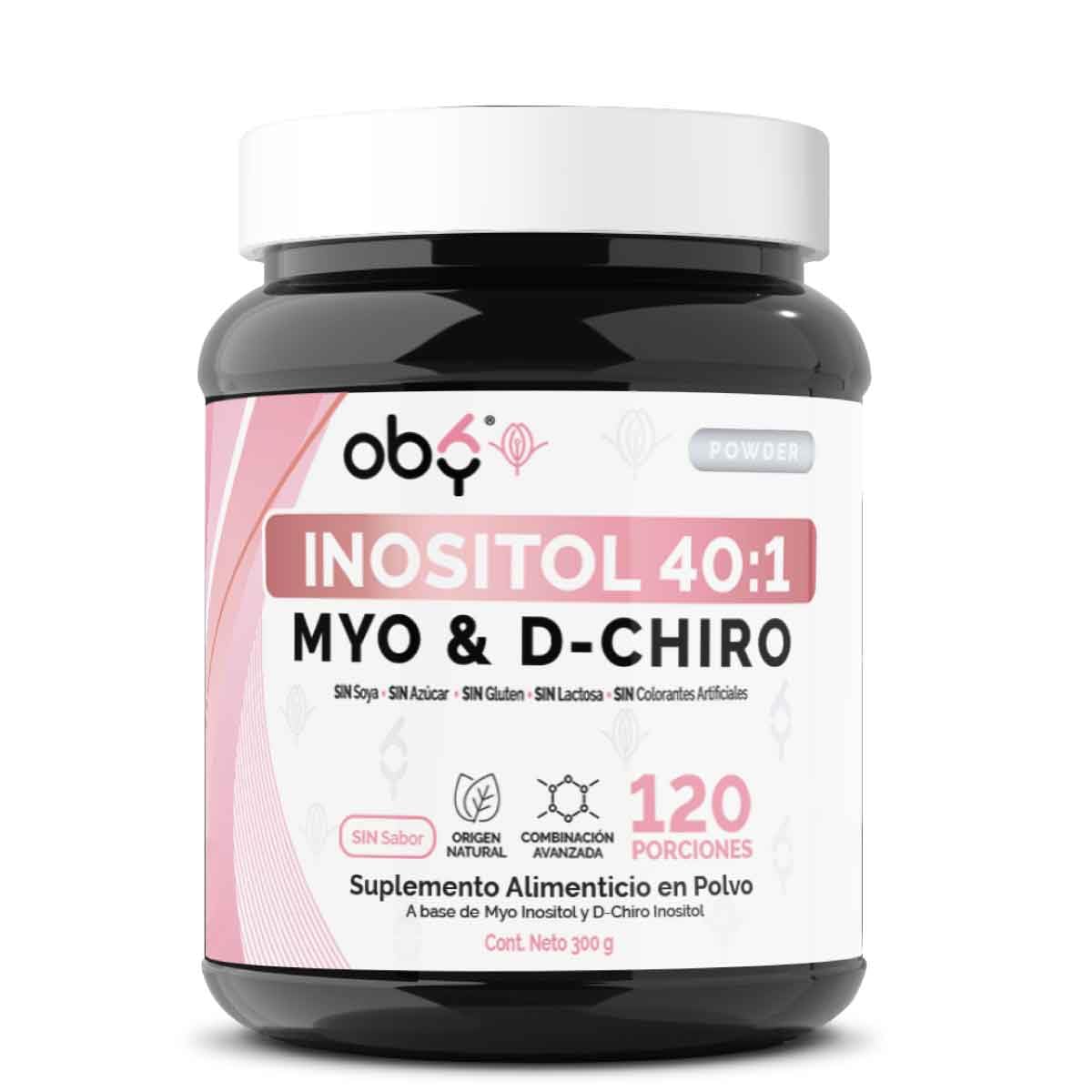 Oby Inositol Pure 40:1 | 120 tomas | Inositol Myo Inositol y D-Chiro ...