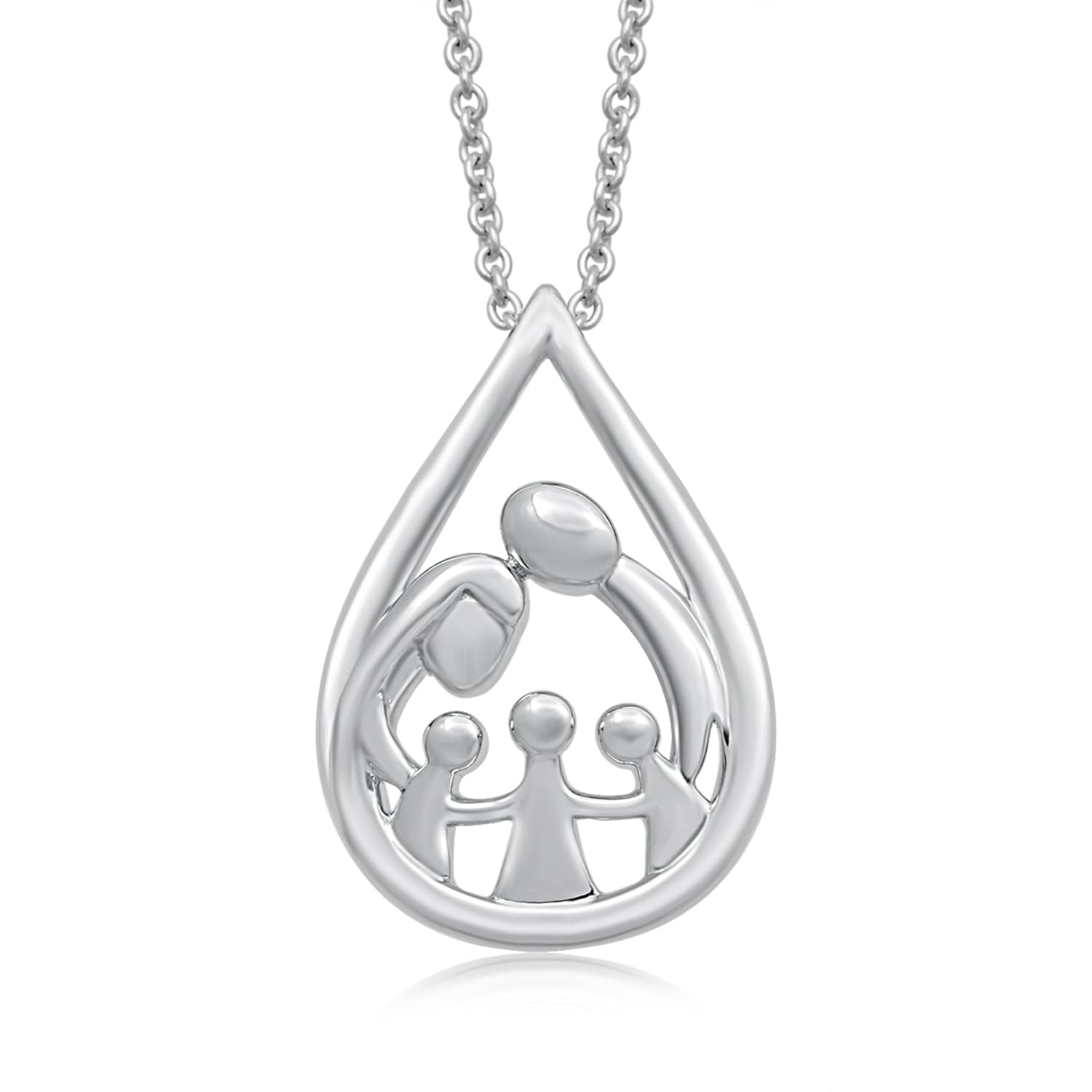 Snapklik.com : Parent And Three Children Family Drop Necklace Pendant ...