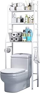 Toilet Storage Rack, 3-tier Bathroom Storage Shelf, Over The Bathroom ...