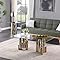 Amazon.com: HomVent Glass Coffee Table with Golden Stainless Steel ...