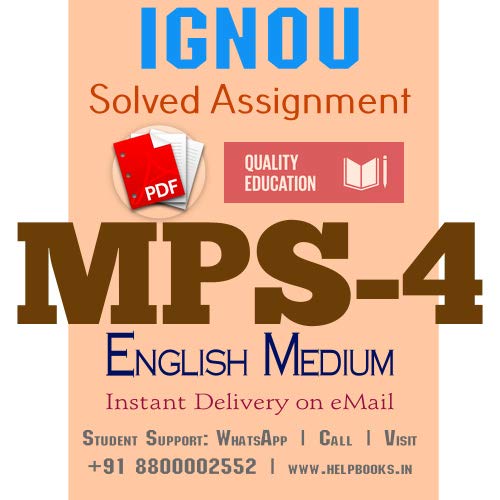 Buy MPS4 IGNOU Solved Assignment 2020-2021 (English Medium) MPS-4 PDF ...