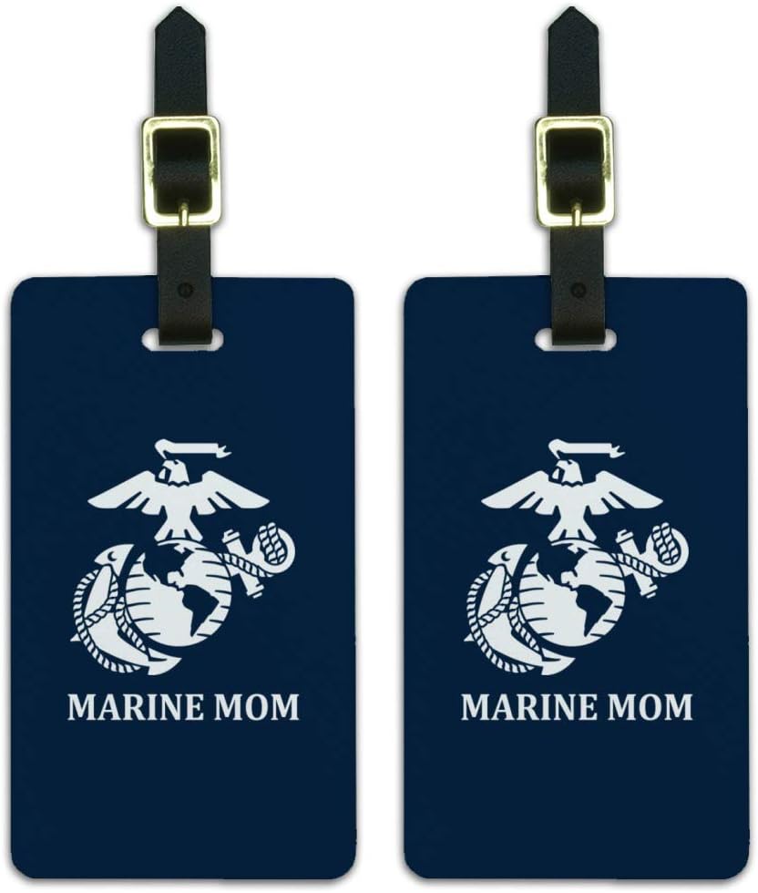 Amazon.com | Marine Mom USMC White Blue Licensed Luggage ID Tags Cards ...