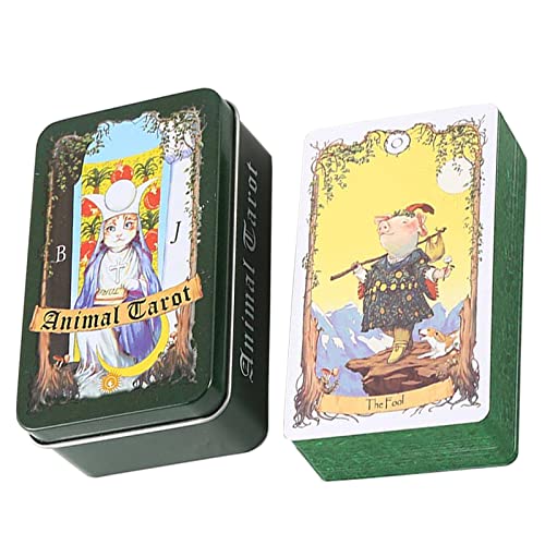 Snapklik.com : Mrdiyshisha Animal Tarot Deck In A Tin, 78 Gilded Green ...
